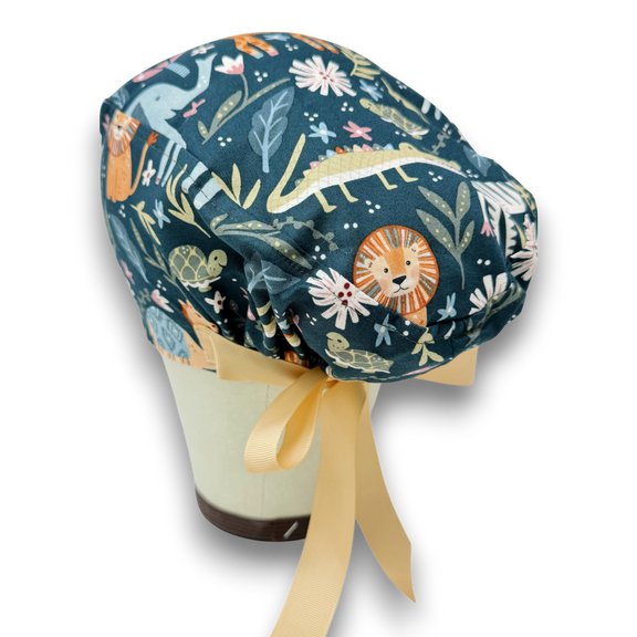 Wild animal Euro scrub cap with ties for Women by Paradise Caps. Euro ...