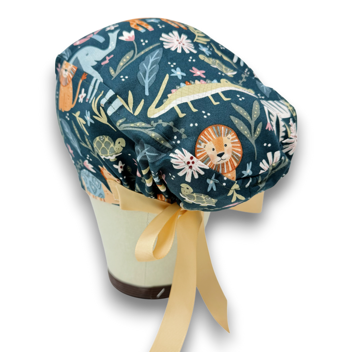 Wild animal Euro scrub cap with ties for Women by Paradise Caps. Euro ...