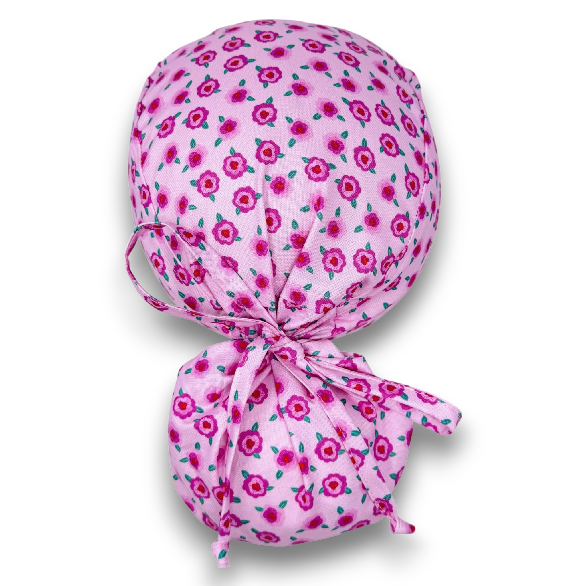 Ponytail scrub cap for women. Pink Floral Scrub hat for women with ...