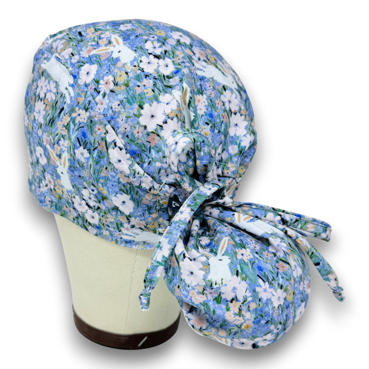 Spring Bunnies Ponytail scrub cap for women with satin lined option by ...