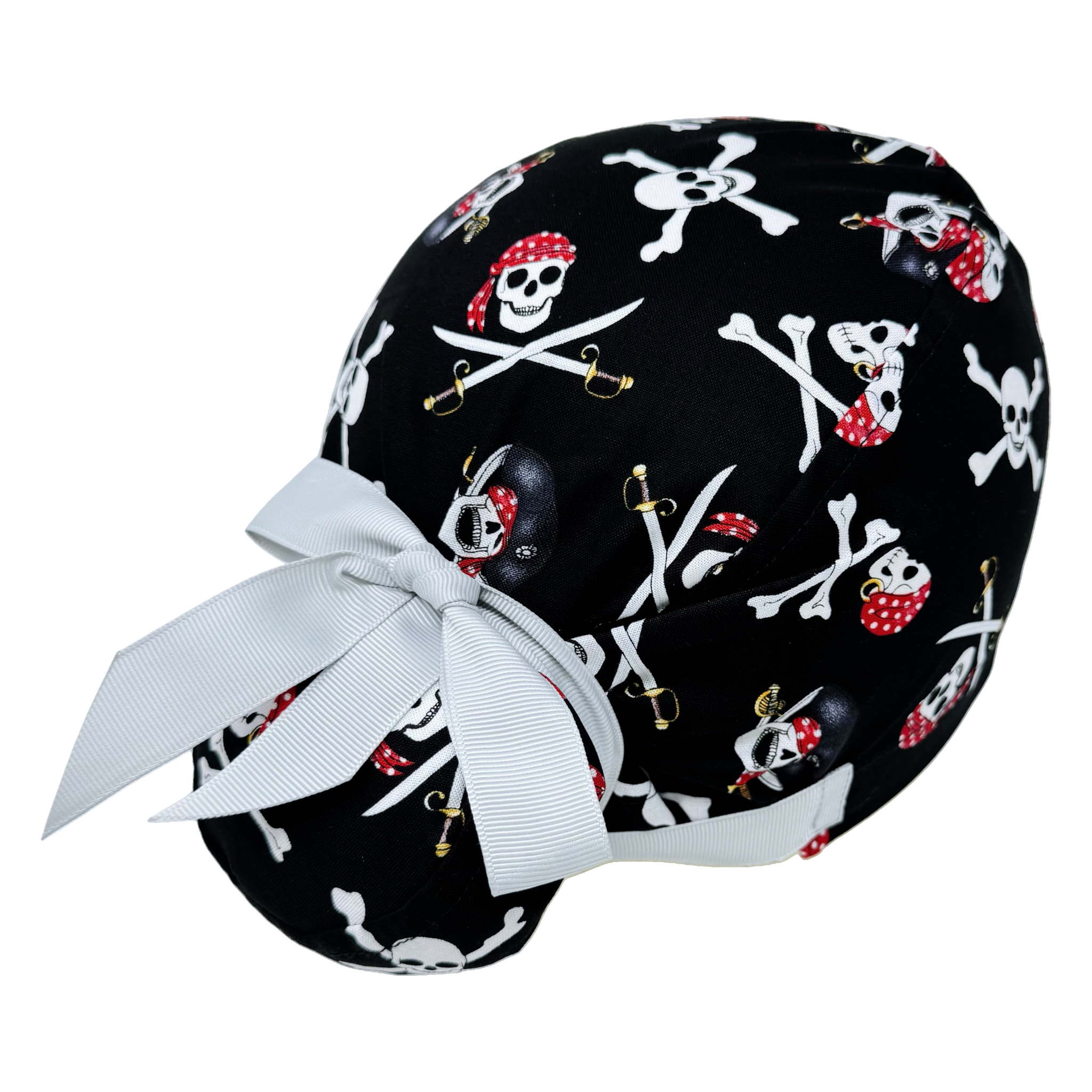 Halloween Euro scrub cap with ties for Women, Pirate European Surgical ...