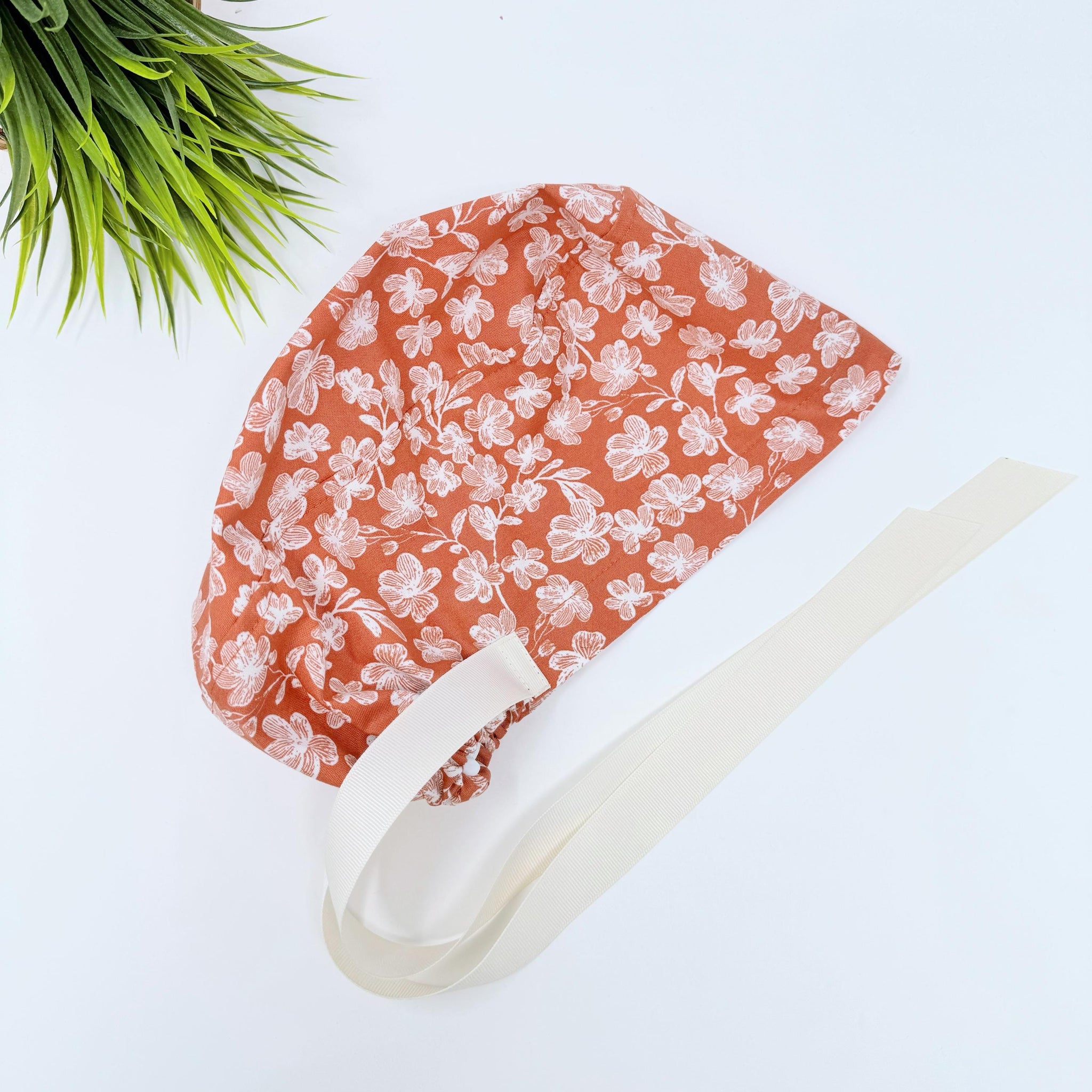 Floral Euro scrub cap with ties for Women by Paradise Caps. Euro PLUS ...