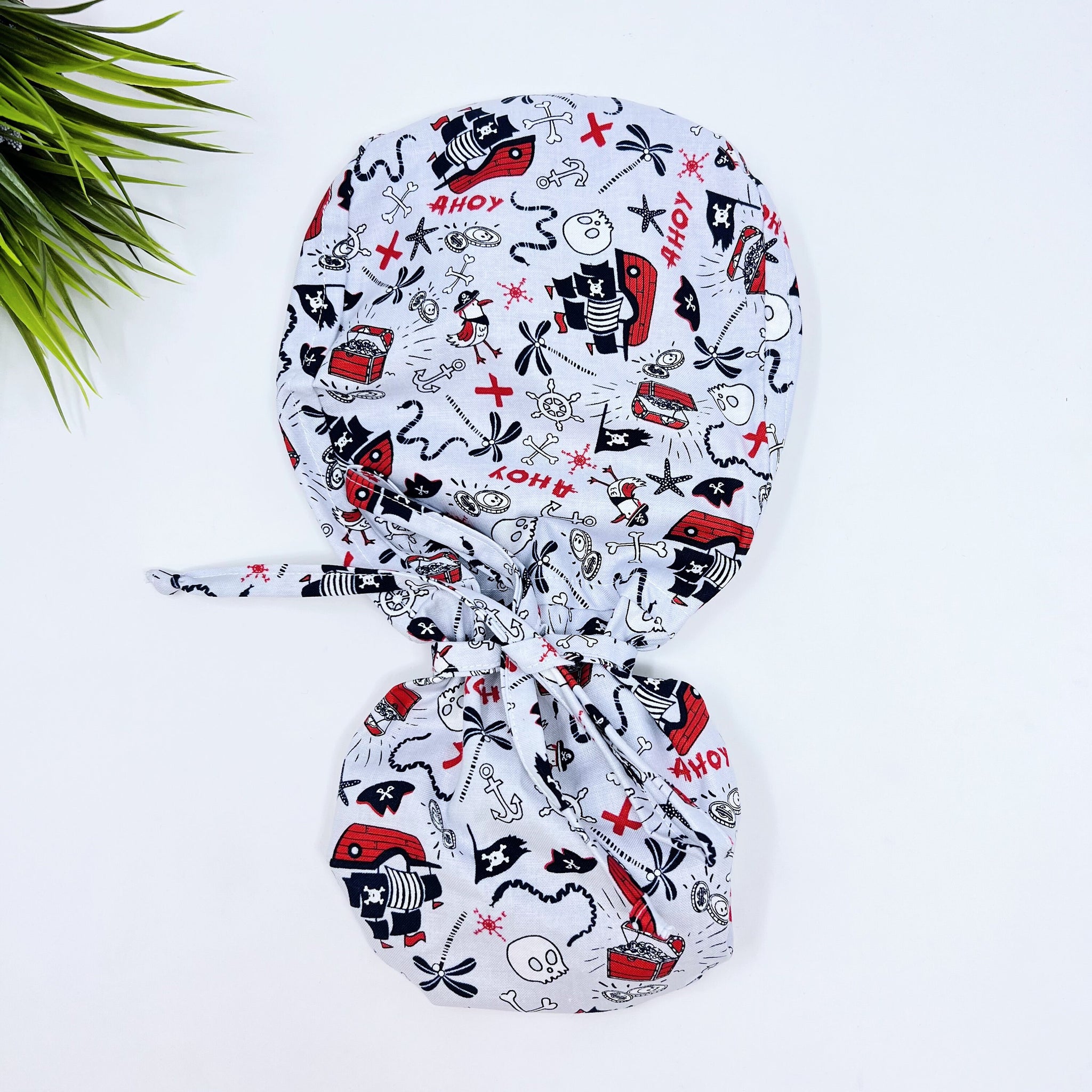 Pirate Ponytail scrub cap for women with satin lined option by Paradise ...